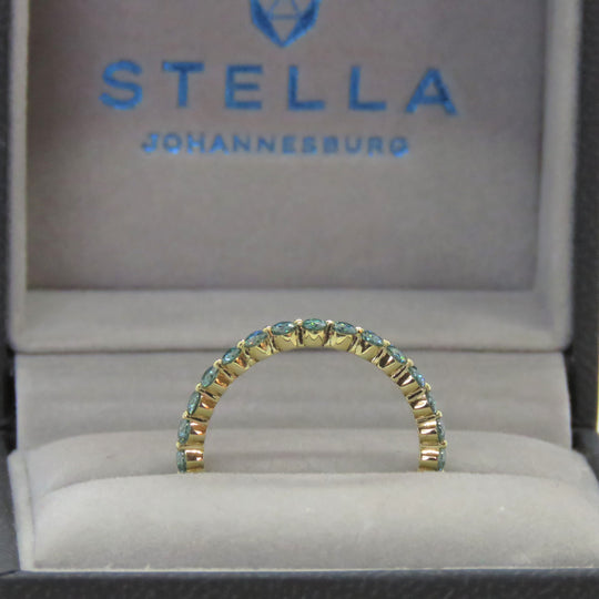 Floating Seagreen Moissanite Eternity Ring Stella Moissanite